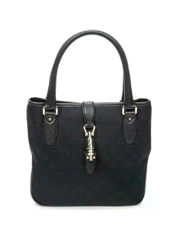 Gucci Jackie Gg Canvas Tote Bag - Black