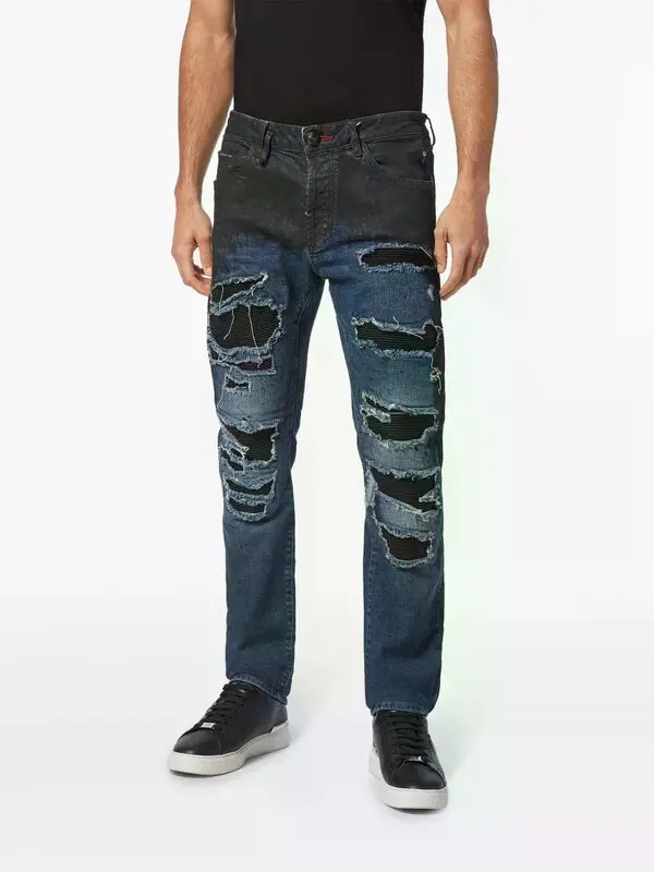 Philipp Plein Leather Pocket Super-straight Jeans