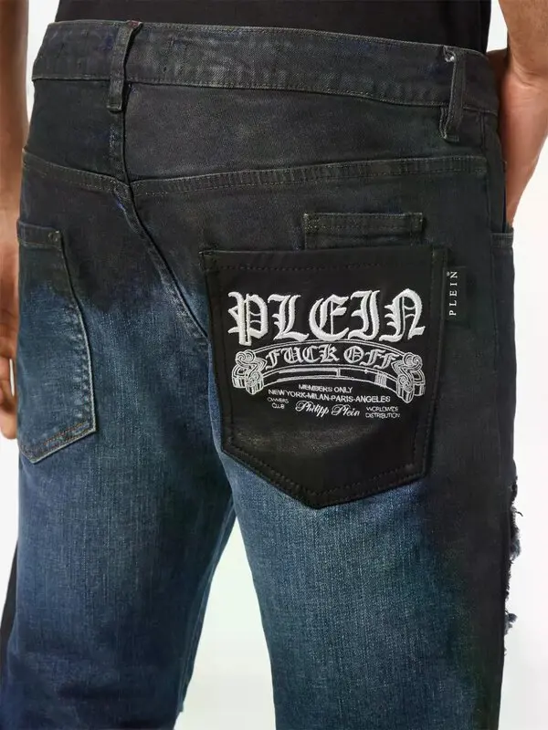 Philipp Plein Leather Pocket Super-straight Jeans