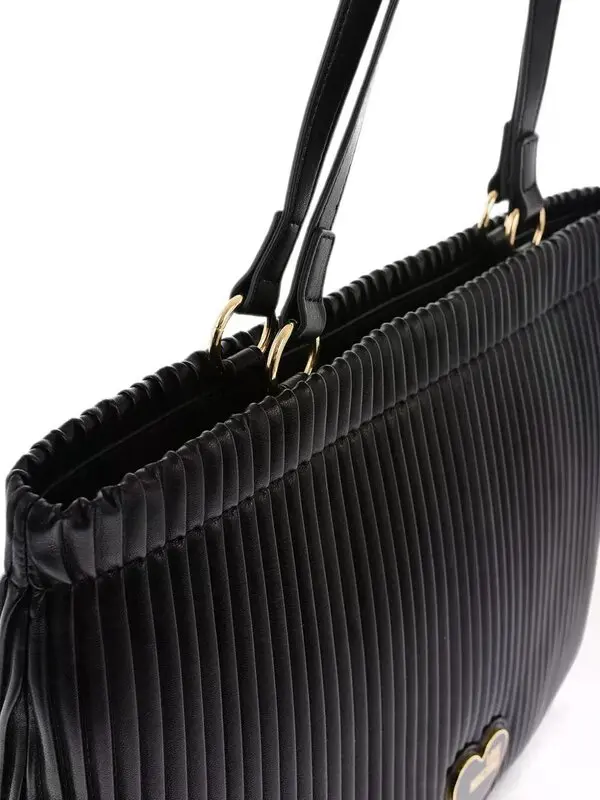 Moschino Pleated Logo-plaque Tote Bag