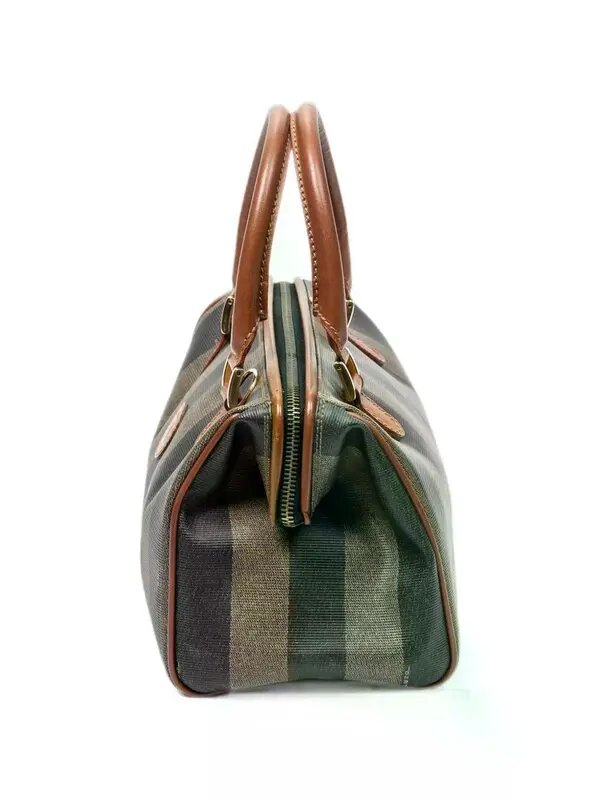 Fendi Pequin Boston Small Handbag