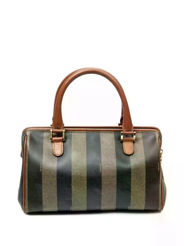 Fendi Pequin Boston Small Handbag