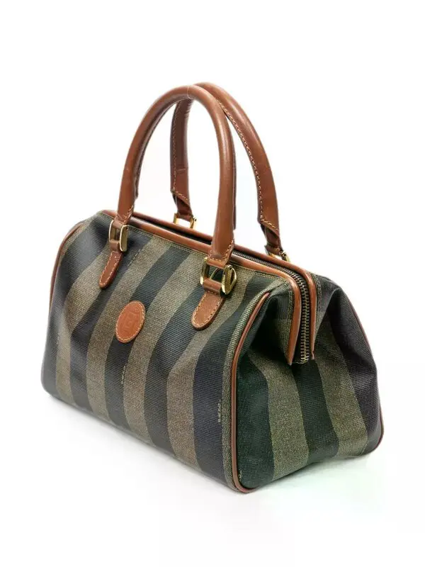 Fendi Pequin Boston Small Handbag