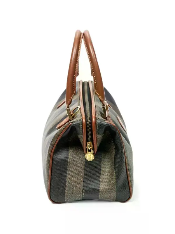 Fendi Pequin Boston Small Handbag