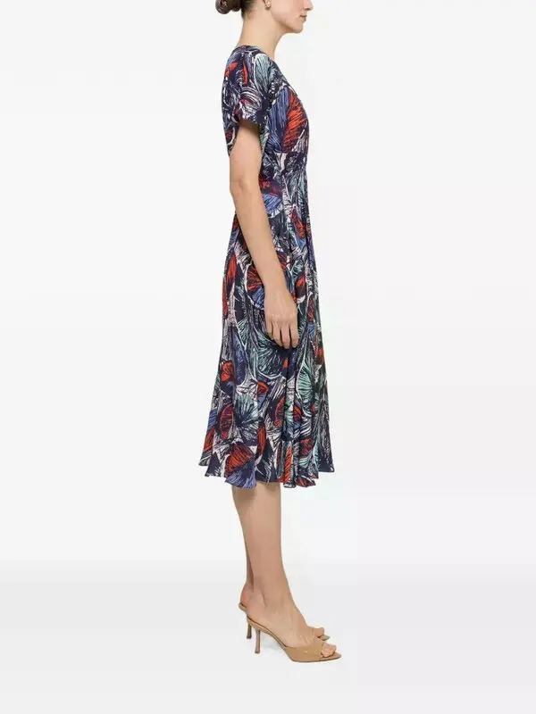 NISSA Lace-detail Viscose Midi Dress