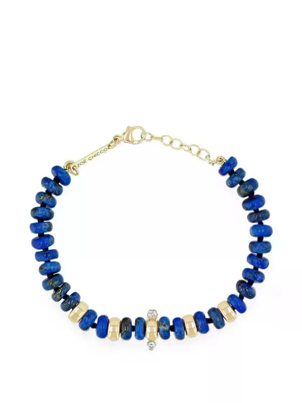 Zoe Chicco Lapis And Diamond Beaded Bracelet - Gold