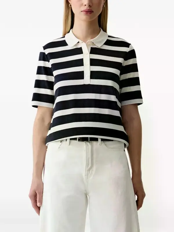 Gant Striped Short-sleeve Polo Shirt - Blue