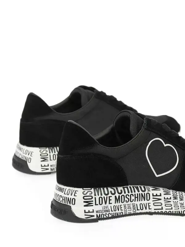 Moschino Heart-motif Suede-panel Sneakers