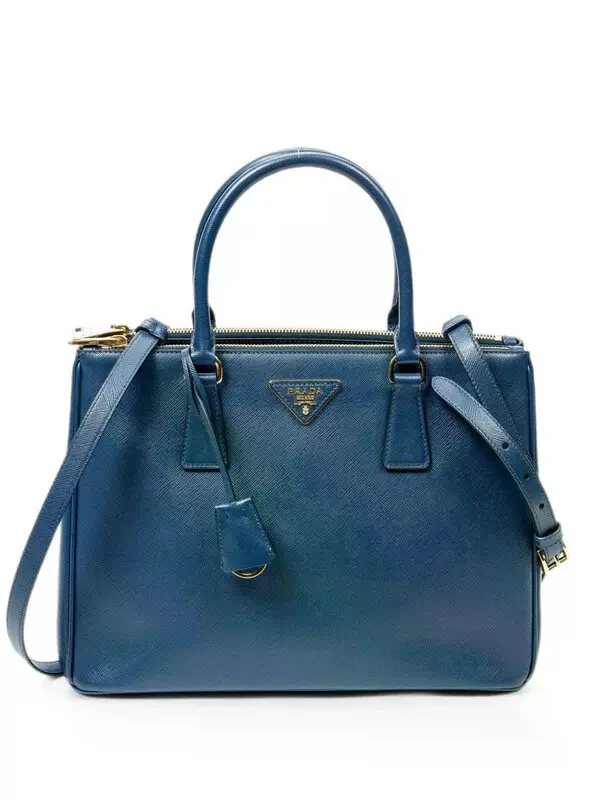 Prada Medium Galleria Double-zip Tote Bag - Blue