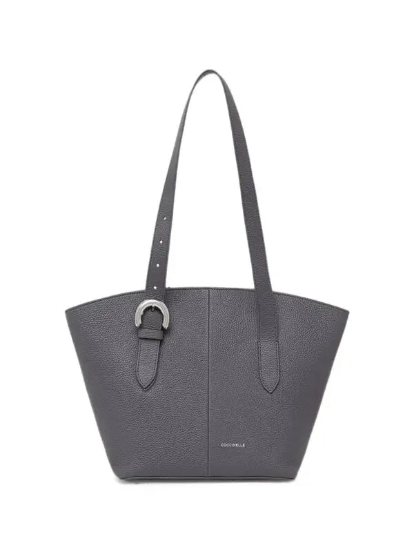 COCCINELLE Buckle-detail Pebbled Tote Bag - Grey