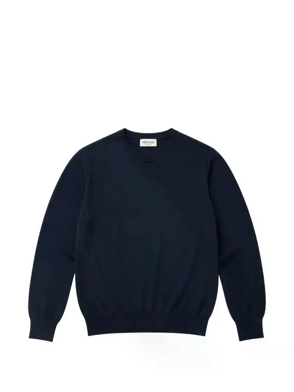 HERITAGE Ribbed-trim Sweater - Blue