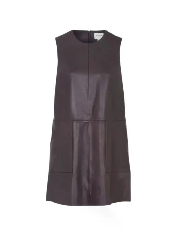 MAISON123 Sleeveless Leather Mini Dress