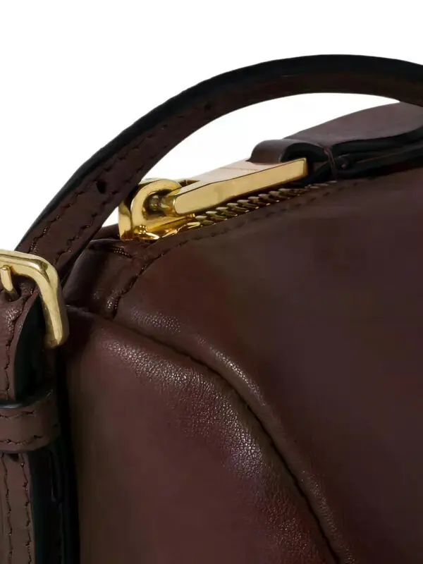 Miu Miu Logo-embossed Leather Pouch - Brown