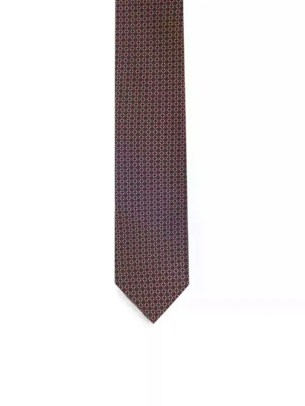 LARDINI Geometric-print Silk Tie