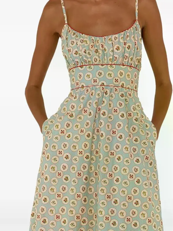 PALM. NOOSA Floral Print Gathered Maxi Dress