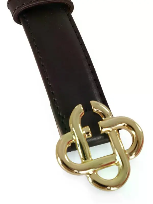 Casablanca Monogram Leather Buckle Belt