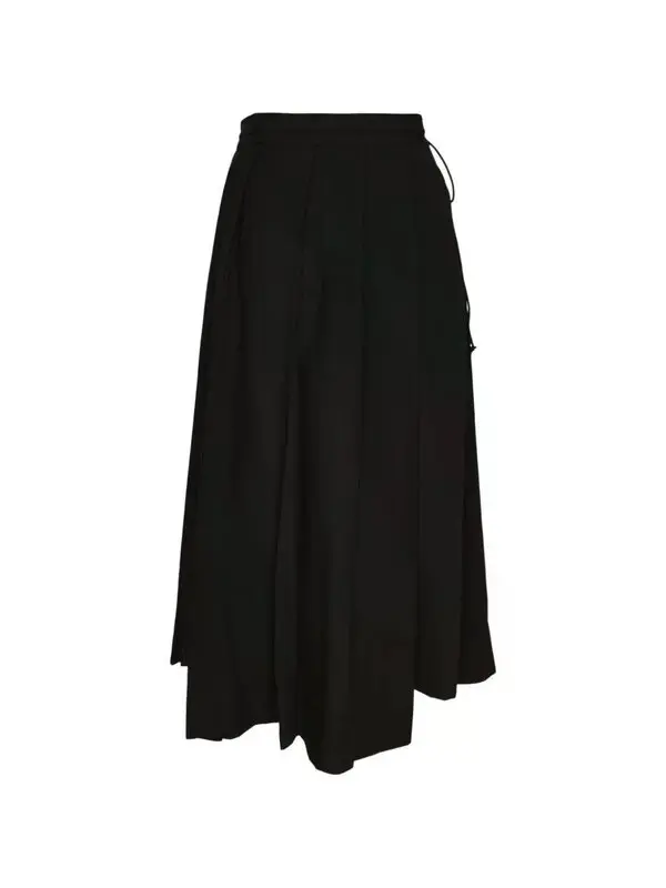 Yohji Yamamoto Unbalanced Tuck Mid Skirt