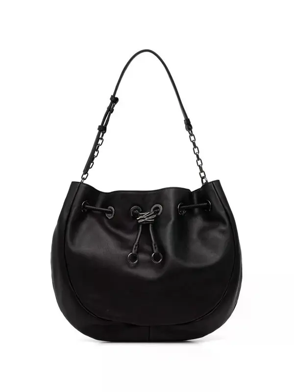 Karl Lagerfeld Logo-plaque Drawstring-fastening Tote Bag - Black
