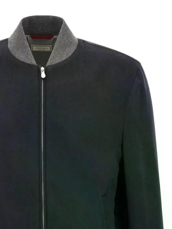 Brunello Cucinelli Cashmere Zip-up Bomber Jacket - Blue