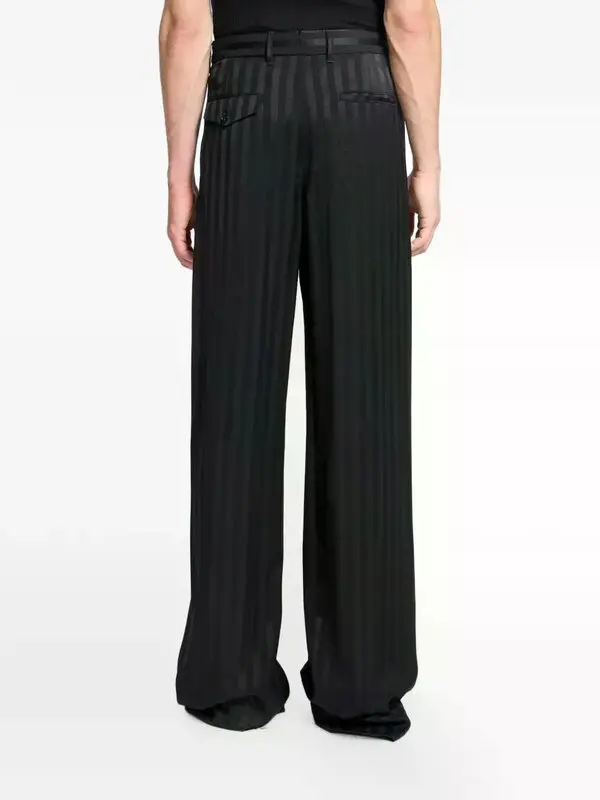 ANN DEMEULEMEESTER Striped Pleated Trousers