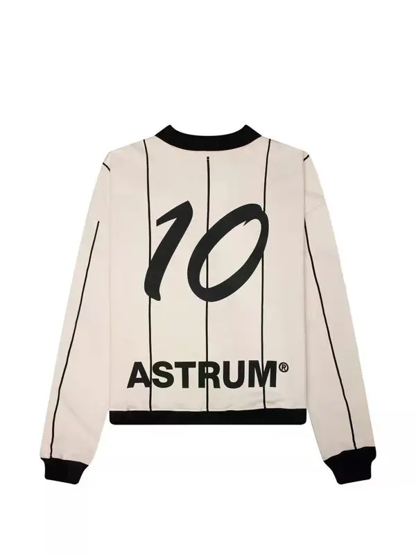 Astrum Imagination Pinstriped Polo Sweatshirt - Neutrals
