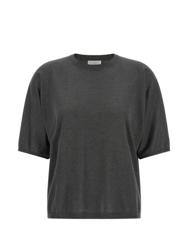 Brunello Cucinelli Sparkling Short-sleeve Sweater - Grey