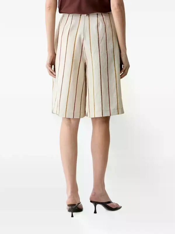 VICOLO Striped Pleated Shorts