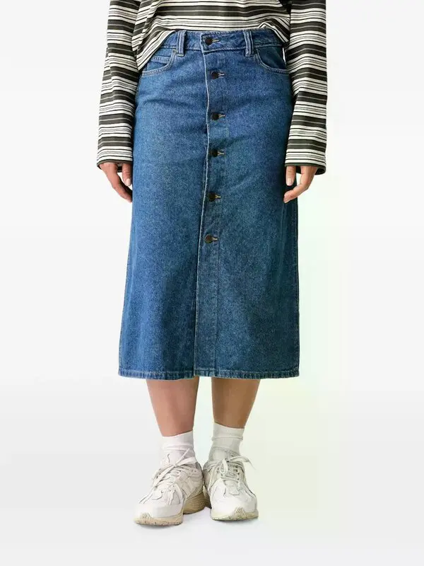 Dickies Button-front Denim Midi Skirt - Blue