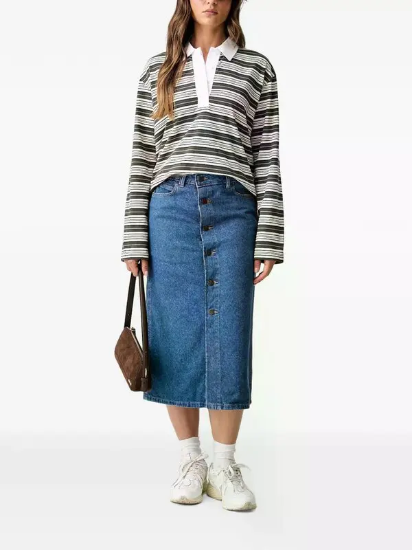 Dickies Button-front Denim Midi Skirt