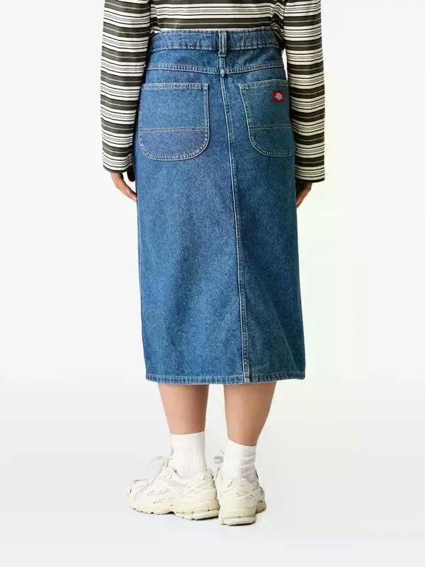 Dickies Button-front Denim Midi Skirt