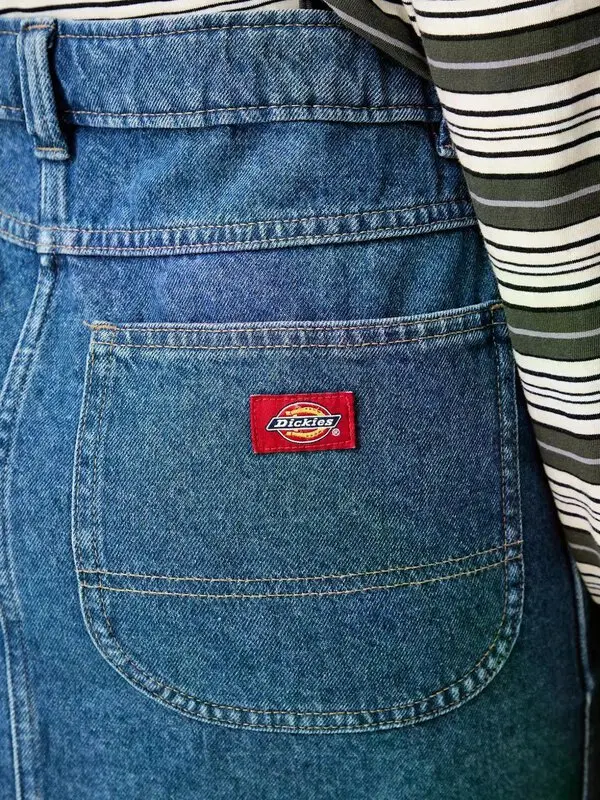 Dickies Button-front Denim Midi Skirt