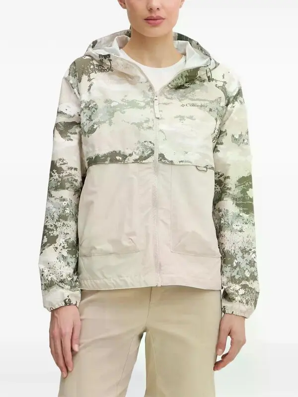 Columbia Spire Valley Abstract-print Hooded Jacket - Neutrals