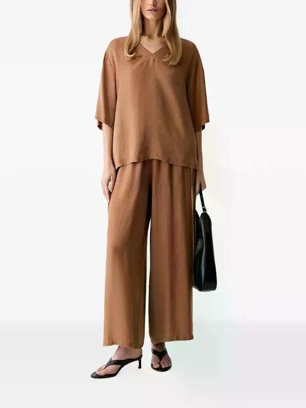 VICOLO Elasticated Drawstring-waist Palazzo Pants