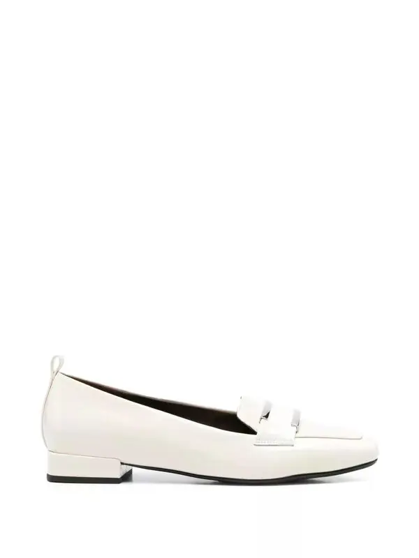 SERGIO MORETTI FIRENZE Metal-plaque Square-toe Loafers - Neutrals