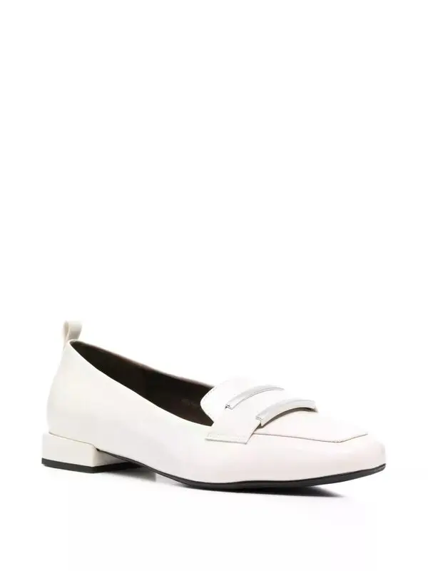 SERGIO MORETTI FIRENZE Metal-plaque Square-toe Loafers