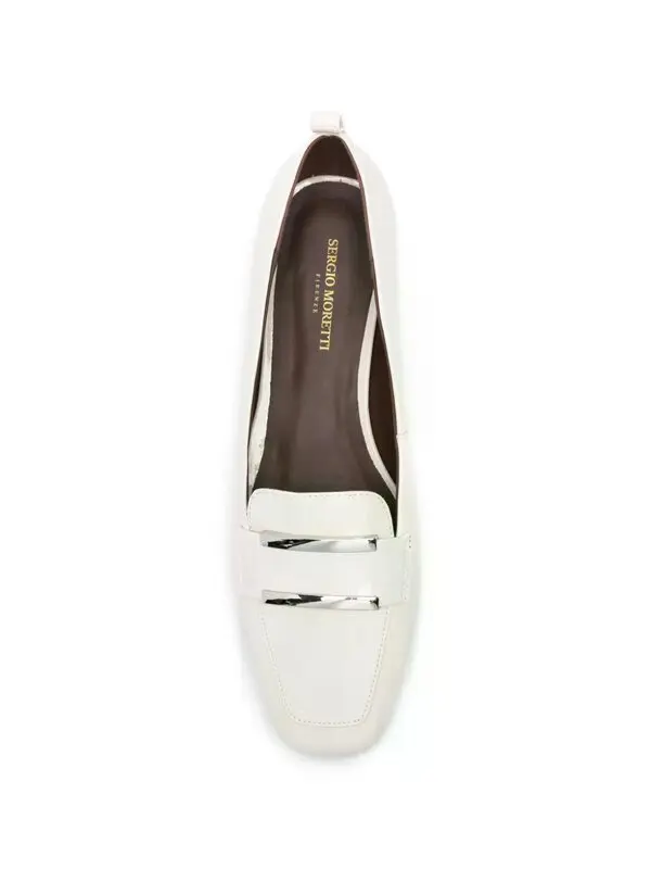 SERGIO MORETTI FIRENZE Metal-plaque Square-toe Loafers