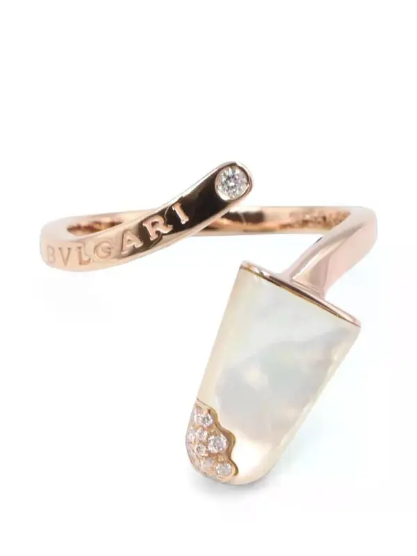 BVLGARI 2010s Gelati Diamond And Pearl Ring - Pink