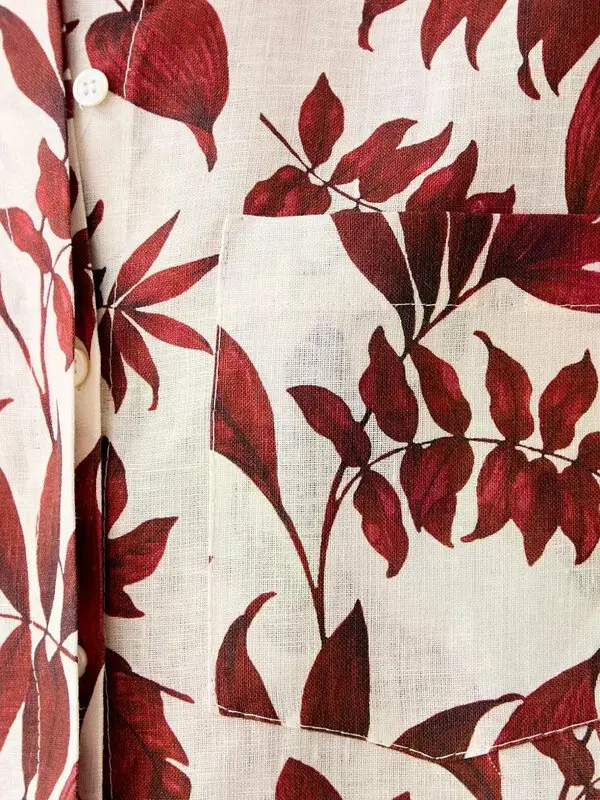 VICOLO Leaf-print Short-sleeve Shirt