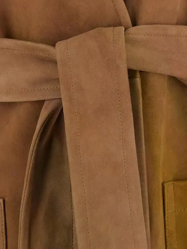 Max Mara Belted Suede Coat