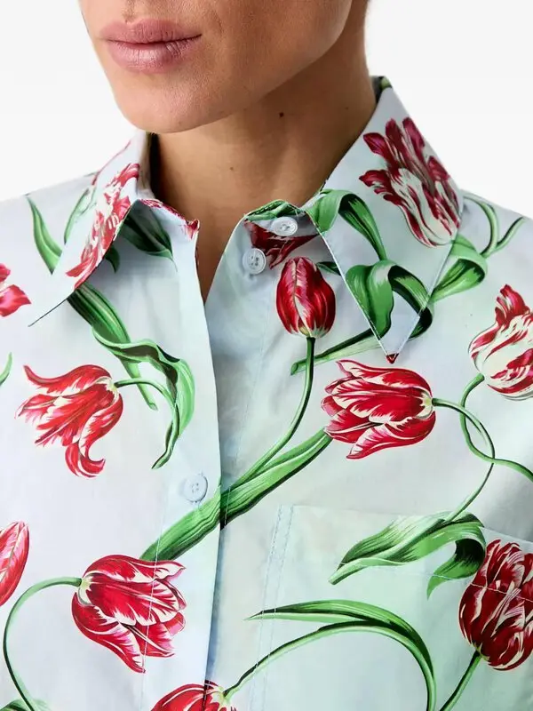 Kenzo Floral-print Cropped Shirt