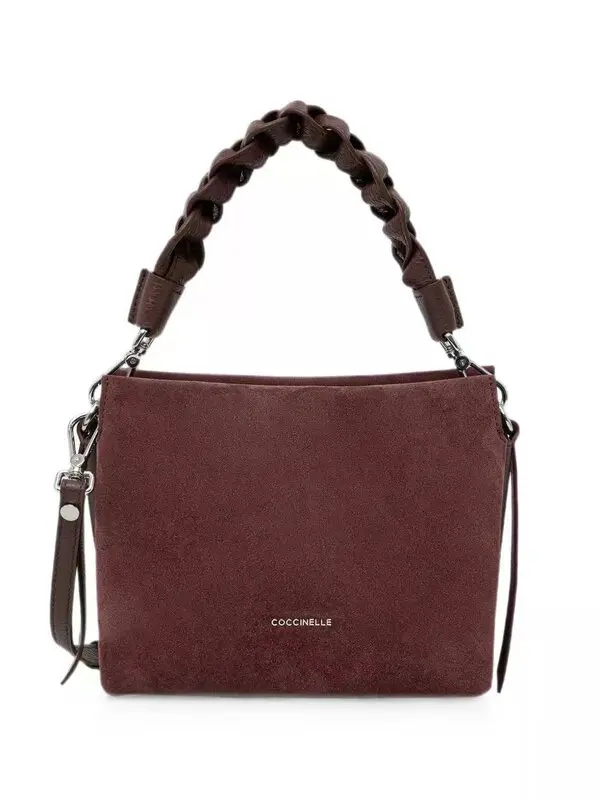 COCCINELLE Boheme Small Braided-handle Suede Shoulder Bag - Brown