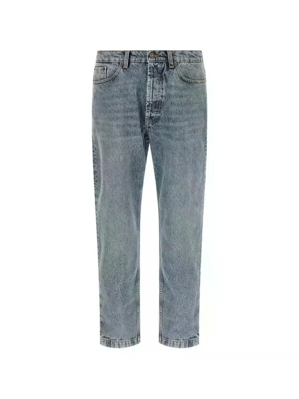 RIVIERA Stone-washed Tapered-leg Jeans - Blue