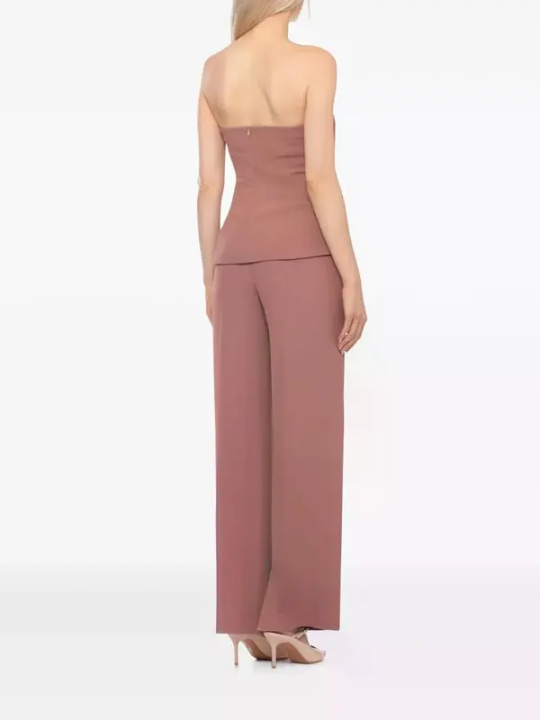 EMME Asymmetrical-hem Corset Blouse And Trousers Set