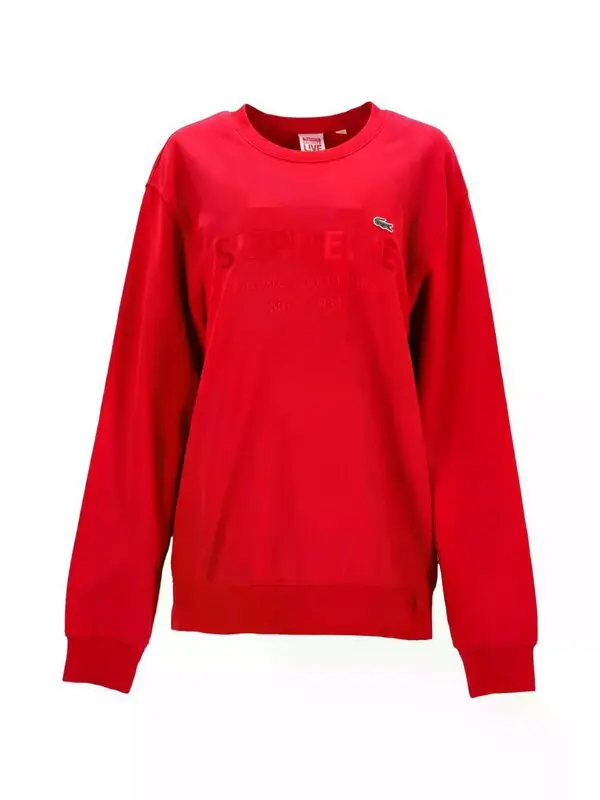 Supreme Embossed-logo Crew-neck Sweater - Red