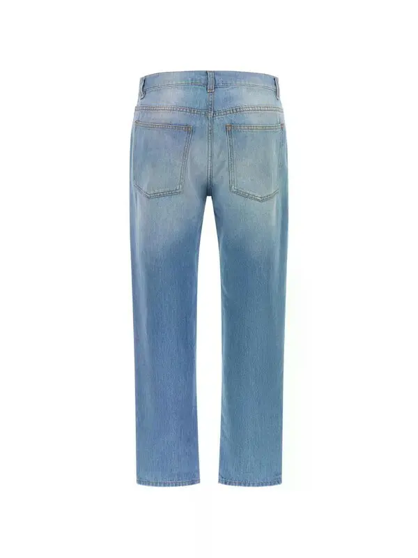 Moschino Logo-patch Straight-leg Jeans - Blue