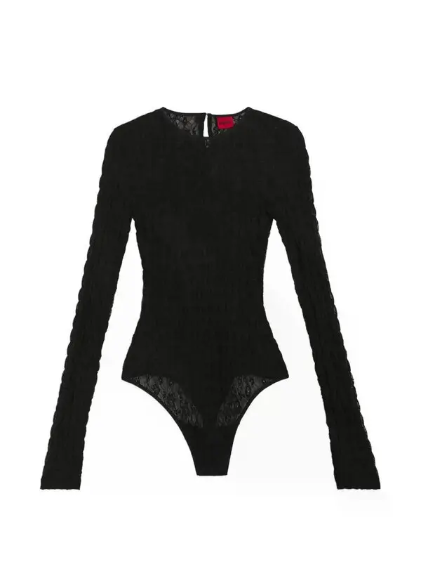 Hugo Lace Long-sleeve Bodysuit - Black