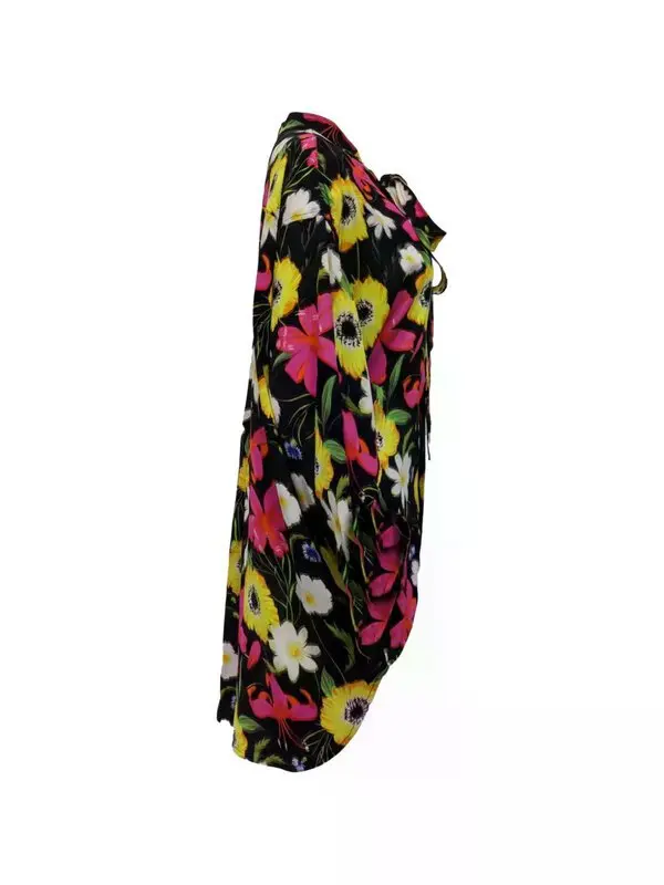 Balenciaga Floral-print Tie-neck Blouse