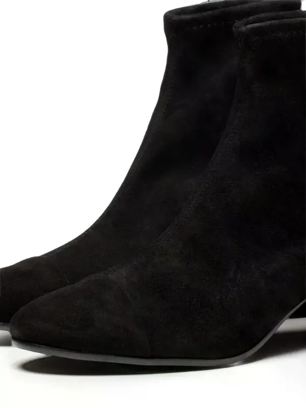 POCHE PARIS Suede Block-heel Ankle Boots