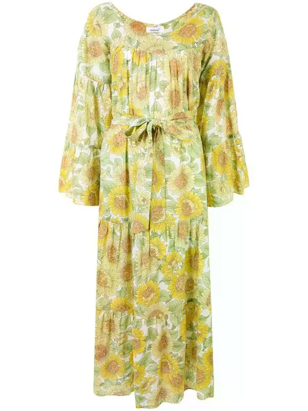BAMBAH Sunflower Print Kaftan Dress - Multicolour