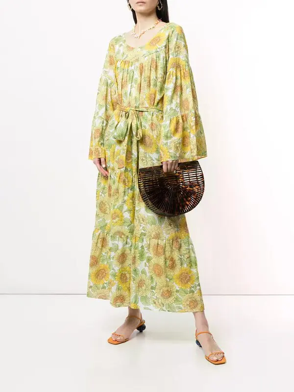 BAMBAH Sunflower Print Kaftan Dress
